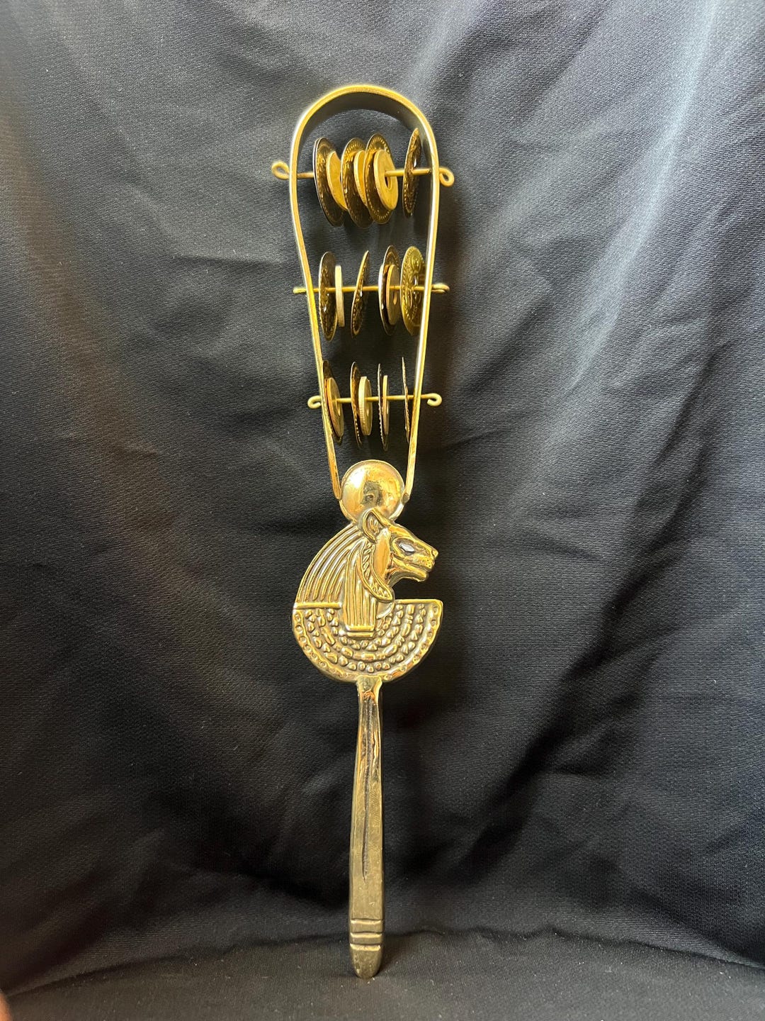 Ancient Egyptian Sekhmet Sistrum – Brass Lioness Goddess Ritual Rattle ...