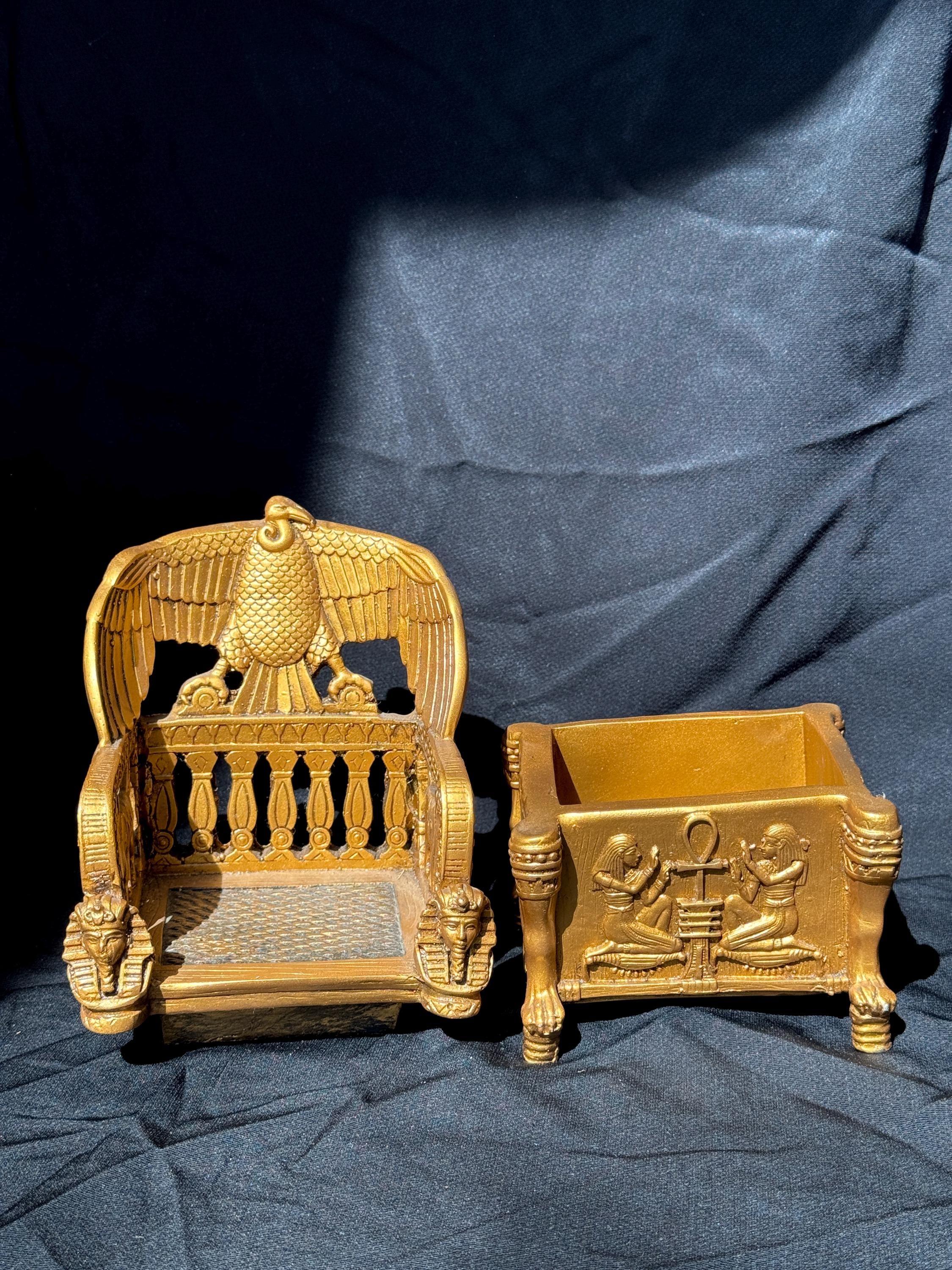 King Tutankhamun Throne Museum Piece Chair Original Resin Ankh Key of ...