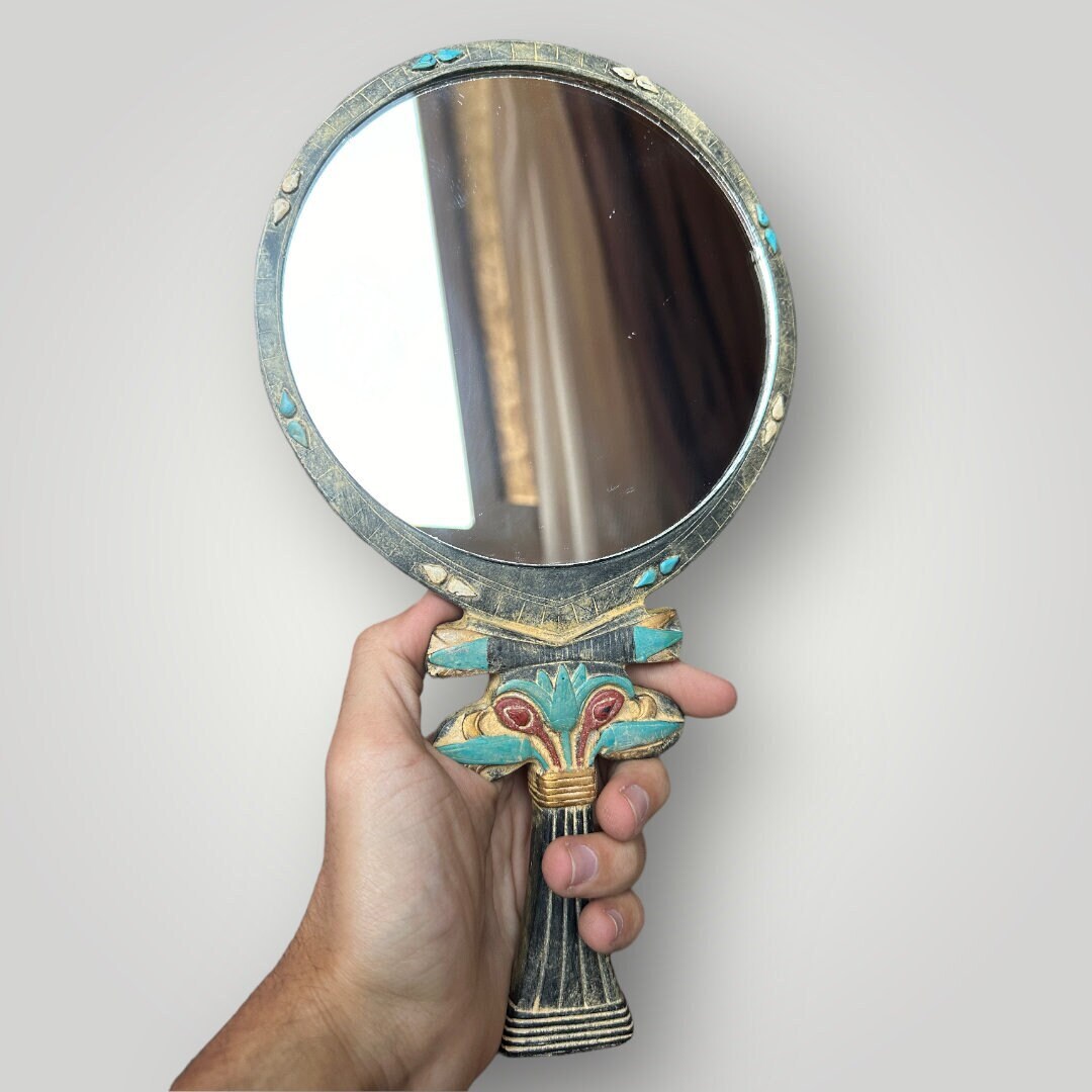 Hathor Mirror Unique and Fabulous Egyptian Handmade Hathor Mirror Style ...