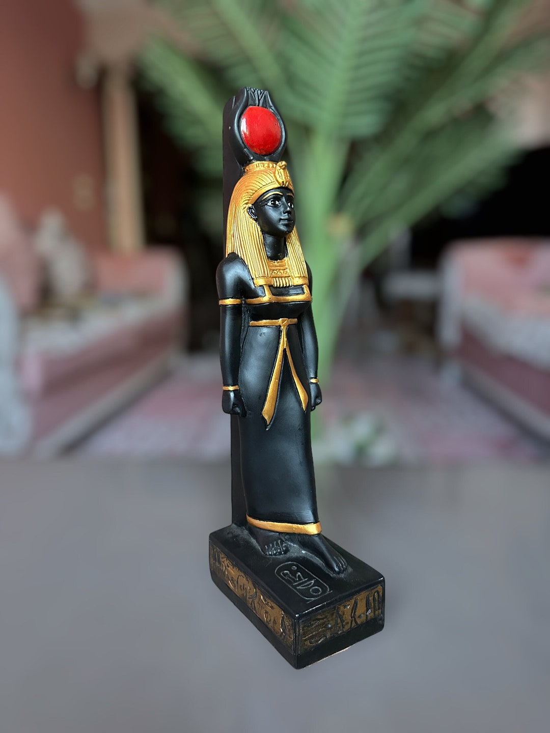 Unique Isis Goddess Standing Statue Black and Gold Color Made in Egypt ...