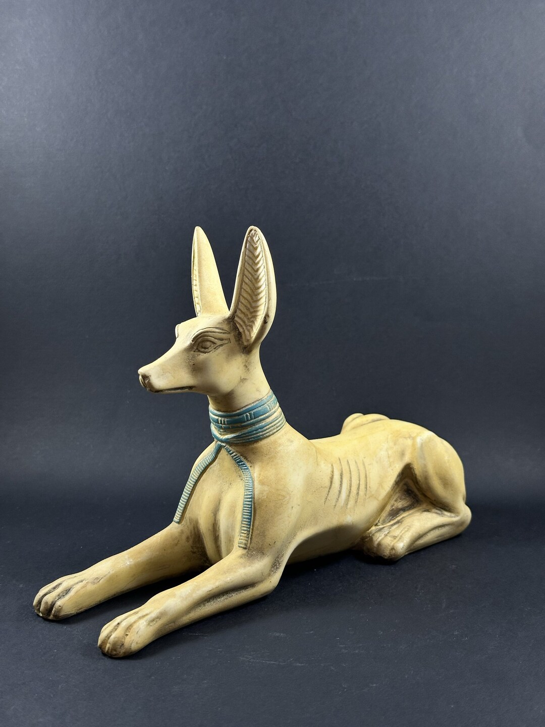 Unique Statue of Egyptian God Anubis Made of Yellow Stone - Etsy