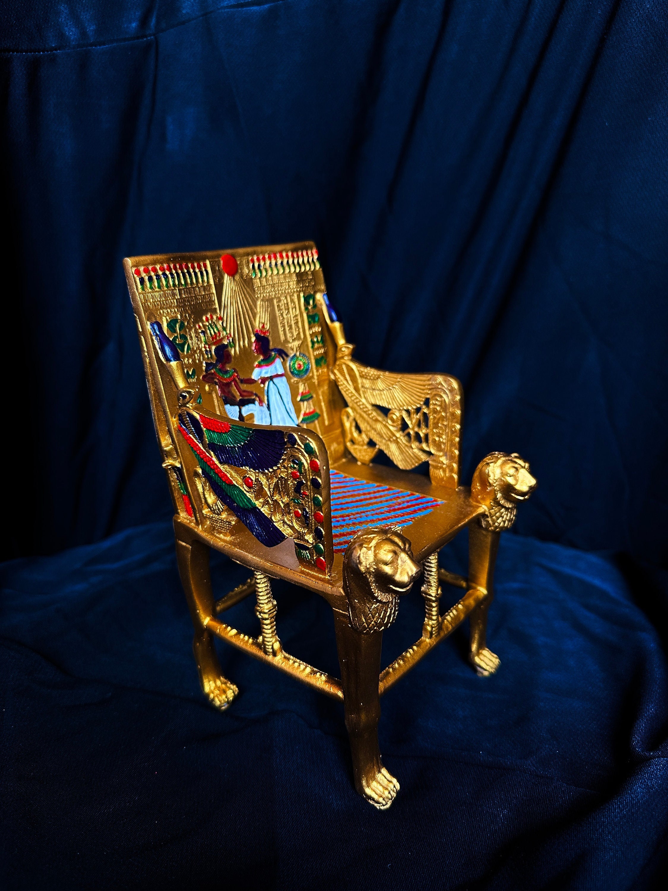Tutankhamun Lions Throne Museum Chair Original Resin Replica of the Egyptian Pharaoh King Tut Ancient Egyptian Religion Made in Egypt Etsy