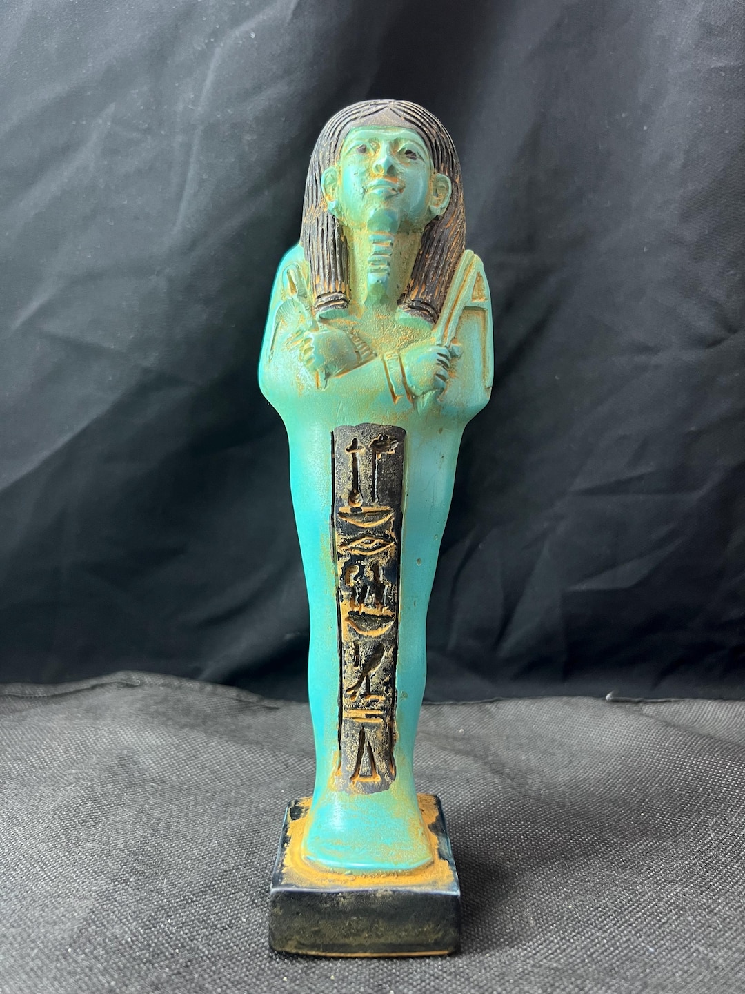 Egyptian Osiris Ushabti Statue Turquoise Finish, Handcrafted Pharaoh ...