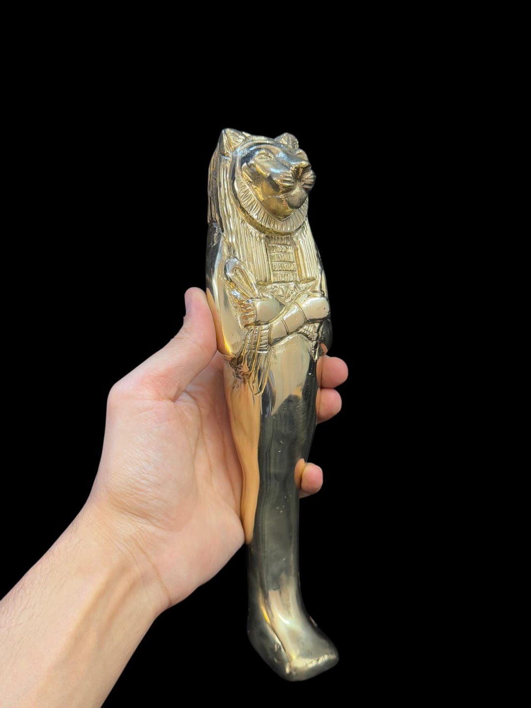 Brass Sekhmet Statue – Lioness Goddess of War and Healing – Handmade ...