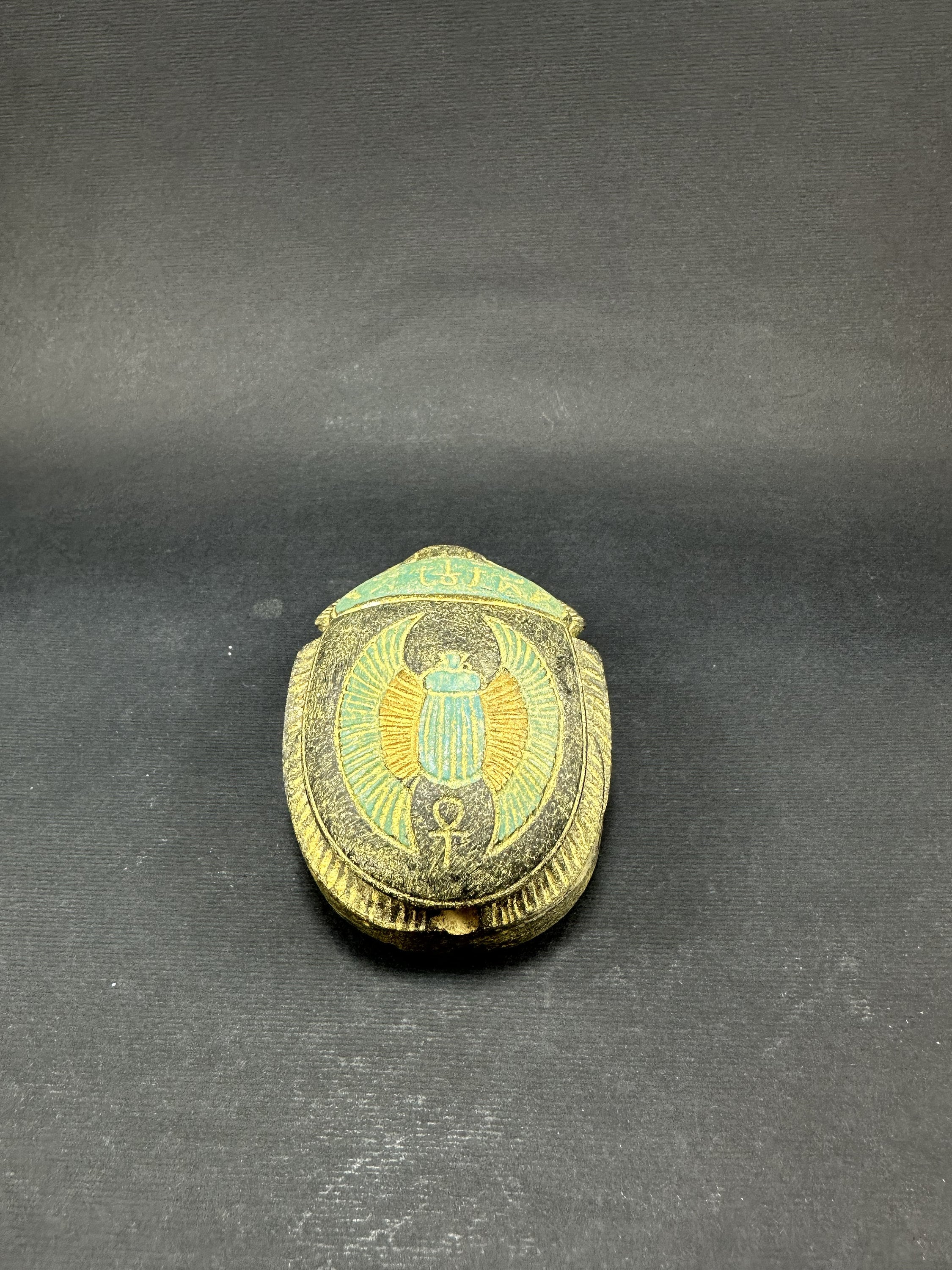 Authentic Ancient Egyptian Scarab Amulet Beetle Heavy Stone Sculpture ...