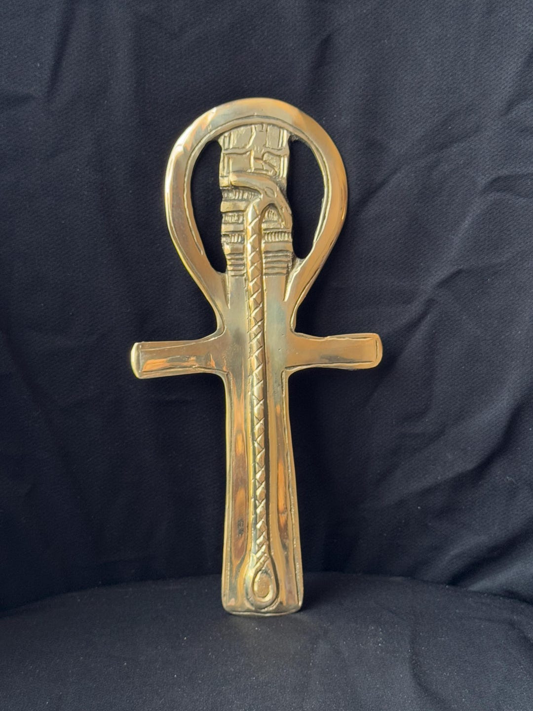 Brass Egyptian Ankh With Djed Pillar and Cobra Symbol of Life and ...