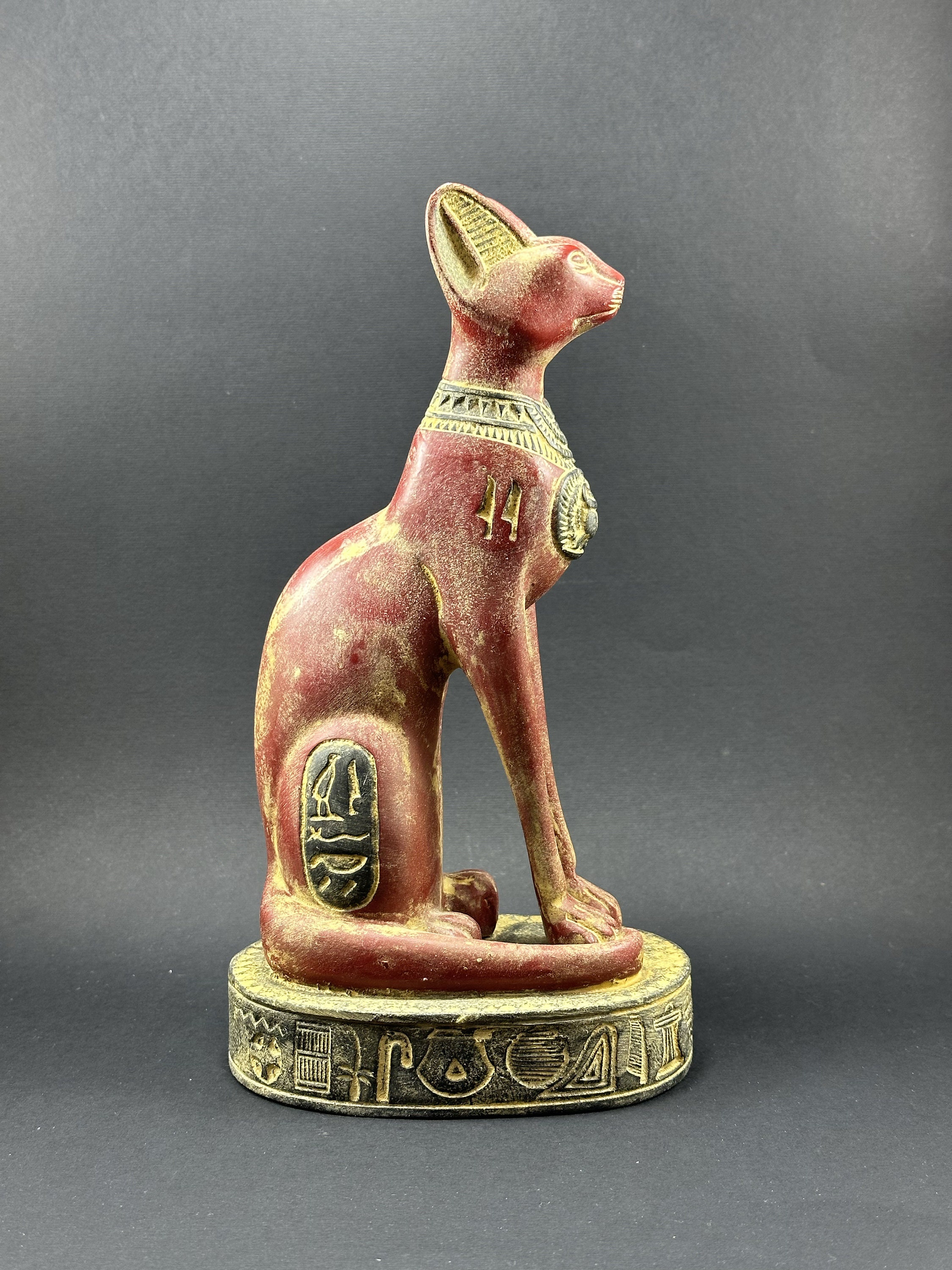 Unique Statue of Egyptian Bastet Goddess Statue Red Color With - Etsy