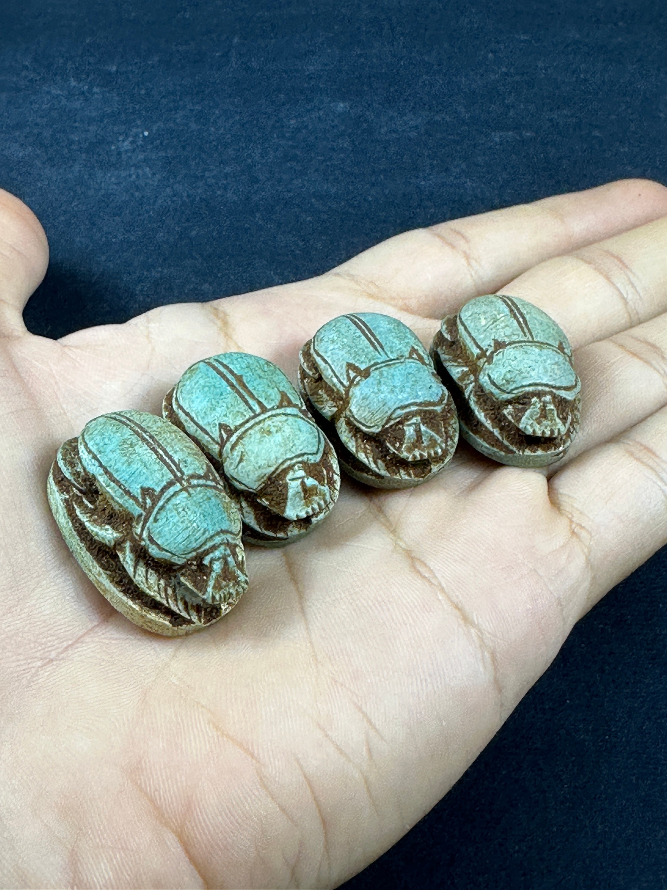 Set of Tiny Rare Egyptian Scarab Amulet Beetle Made in Egypt - Etsy