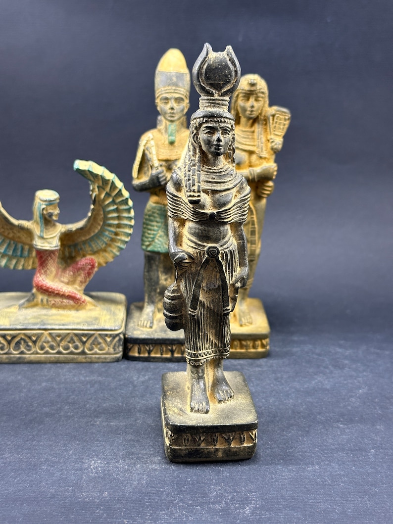 Set of Tiny Four Ancient Egyptian Deities Statues Egyptian Statue ...