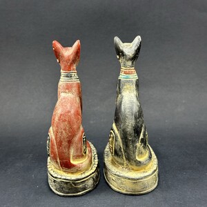 Set of Egyptian Bastet for Sale Red and Black Colors of Egyptian ...