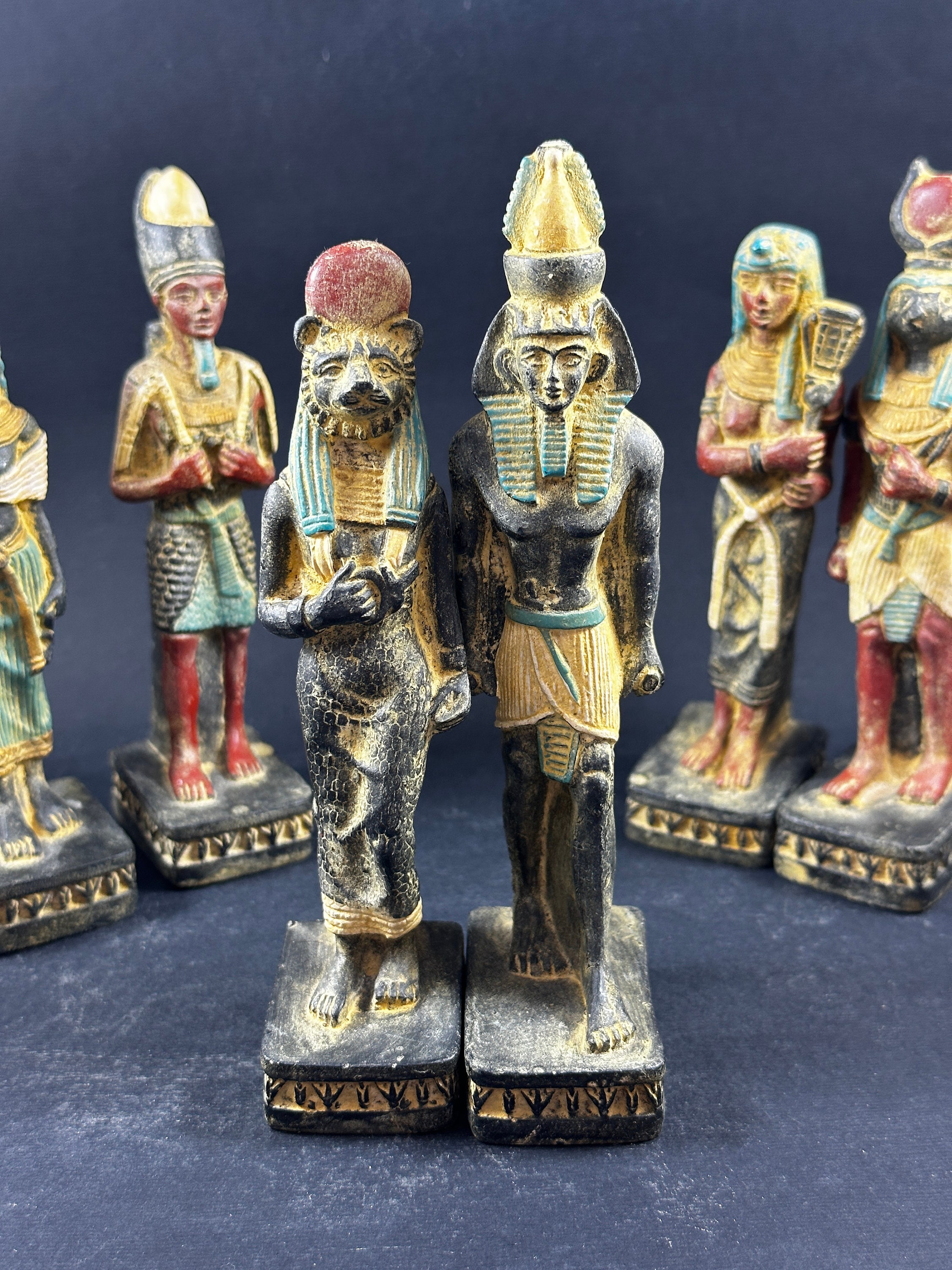 Set of 6 Unique Ancient Egyptian Deities Statues - Etsy