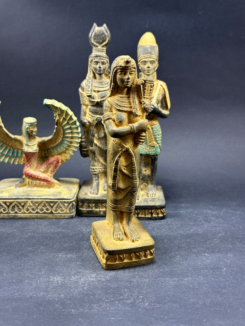 Set of Tiny Four Ancient Egyptian Deities Statues Egyptian Statue ...