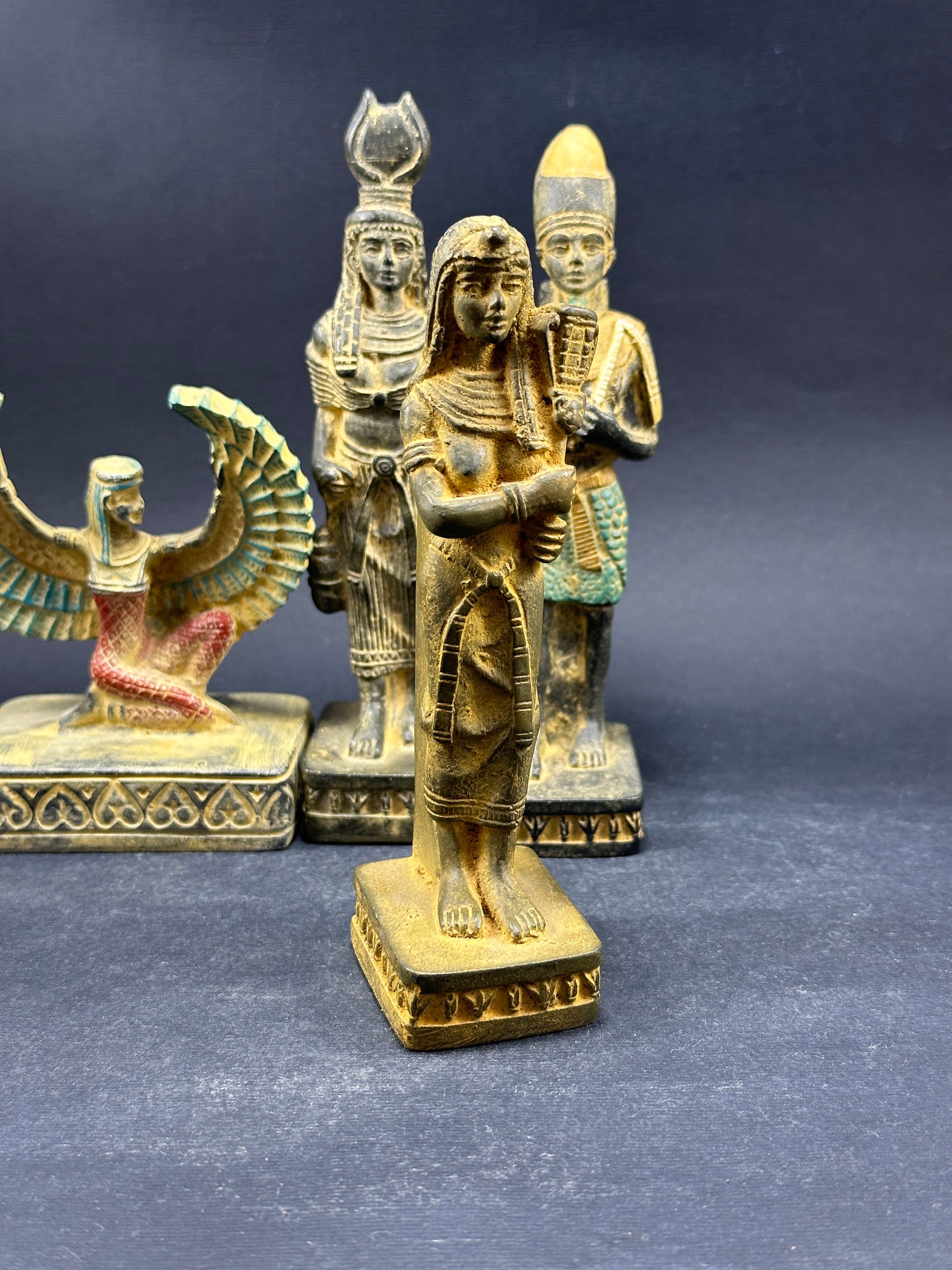 Set of Tiny Four Ancient Egyptian Deities Statues Egyptian Statue ...