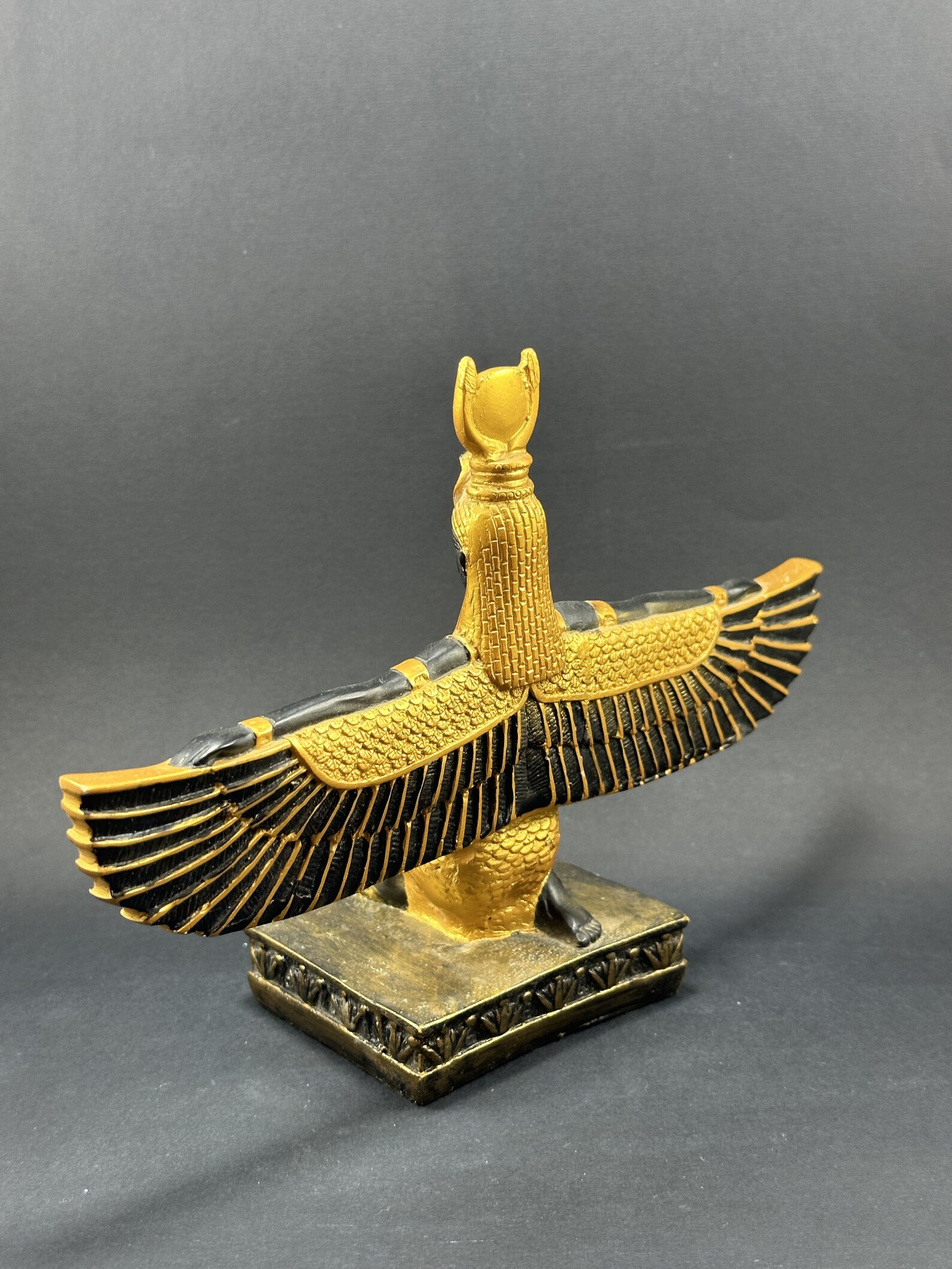 Unique Isis Goddess Statue With Open Wings Golden Color Made - Etsy
