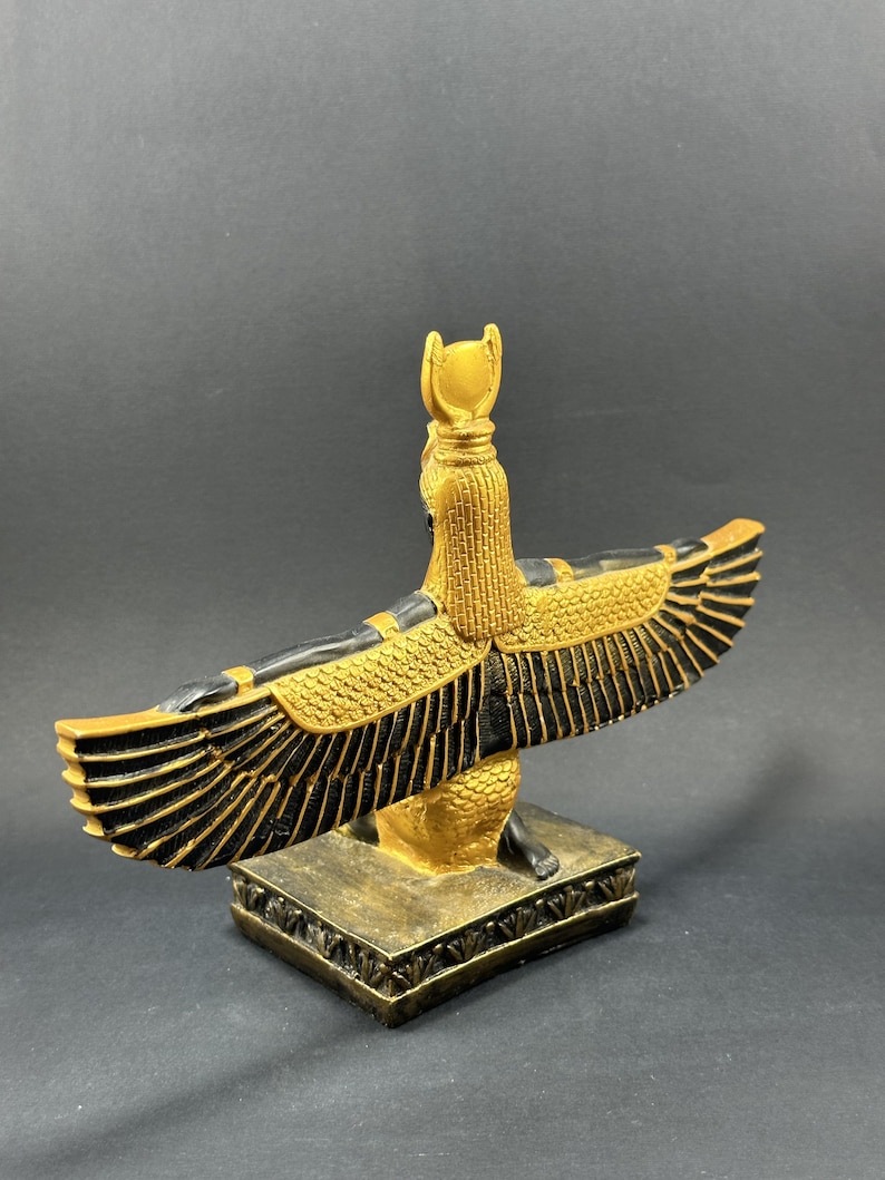 Unique Isis Goddess Statue With Open Wings Golden Color for Rituals ...