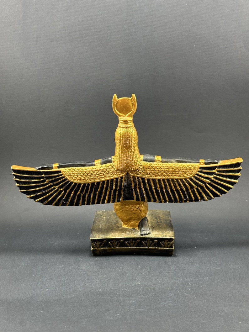 Unique Isis Goddess Statue With Open Wings Golden Color Made - Etsy