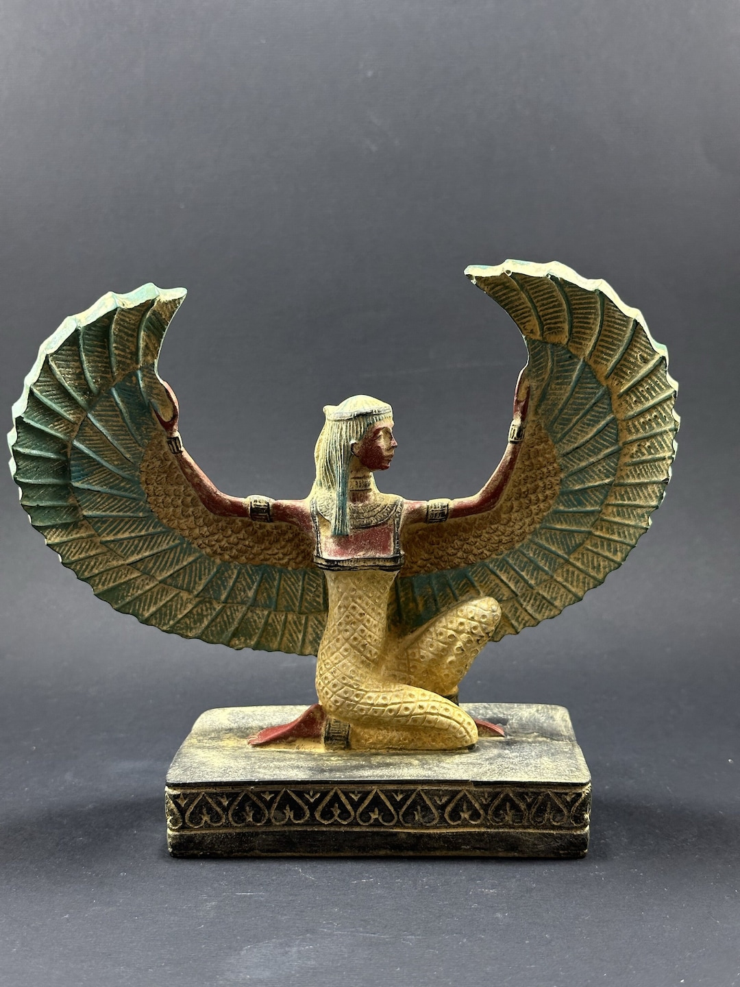 Ancient Egyptian Goddess Isis Unique Isis Staute Open Wings Sculpture ...