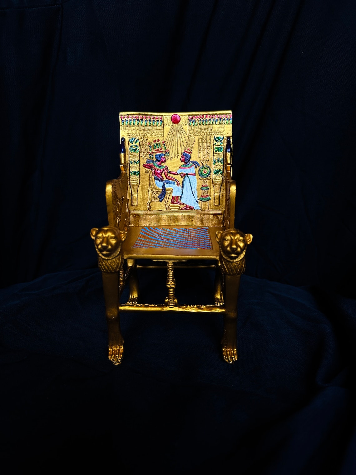 Tutankhamun Lions Throne - Museum Chair Original Resin Replica of the ...