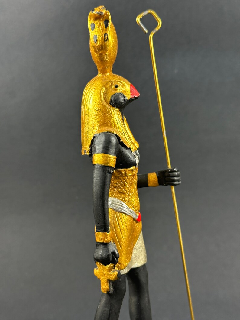 Statue of Ra Harakhte Sun God Crowned With a Solar Disk Green Ancient ...