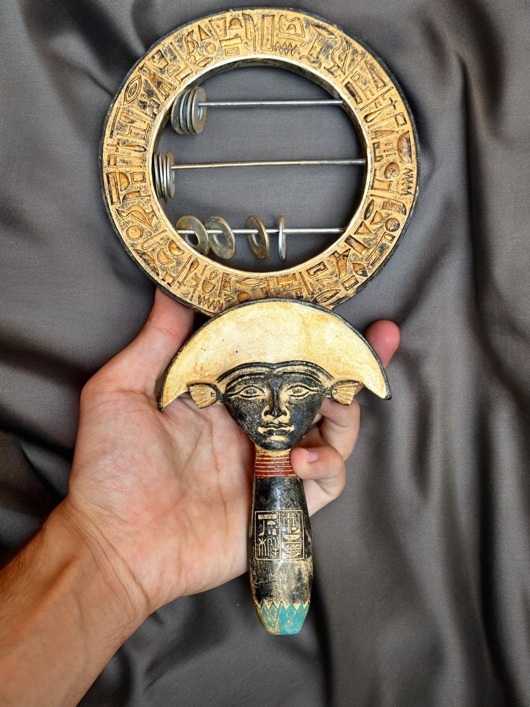 Sacred Sistrum of Goddess Hathor Magical Ancient Egyptian Musical for ...