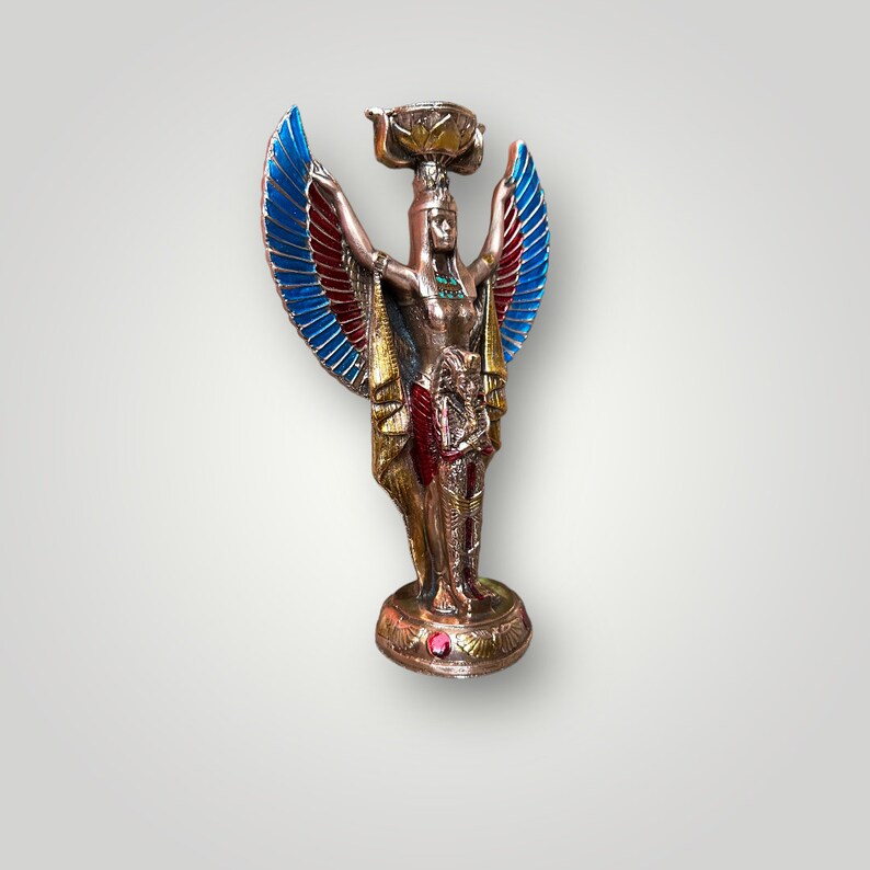 Pharaonic Statue of Queen Isis Made of Stone With Copper Isis Goddess ...