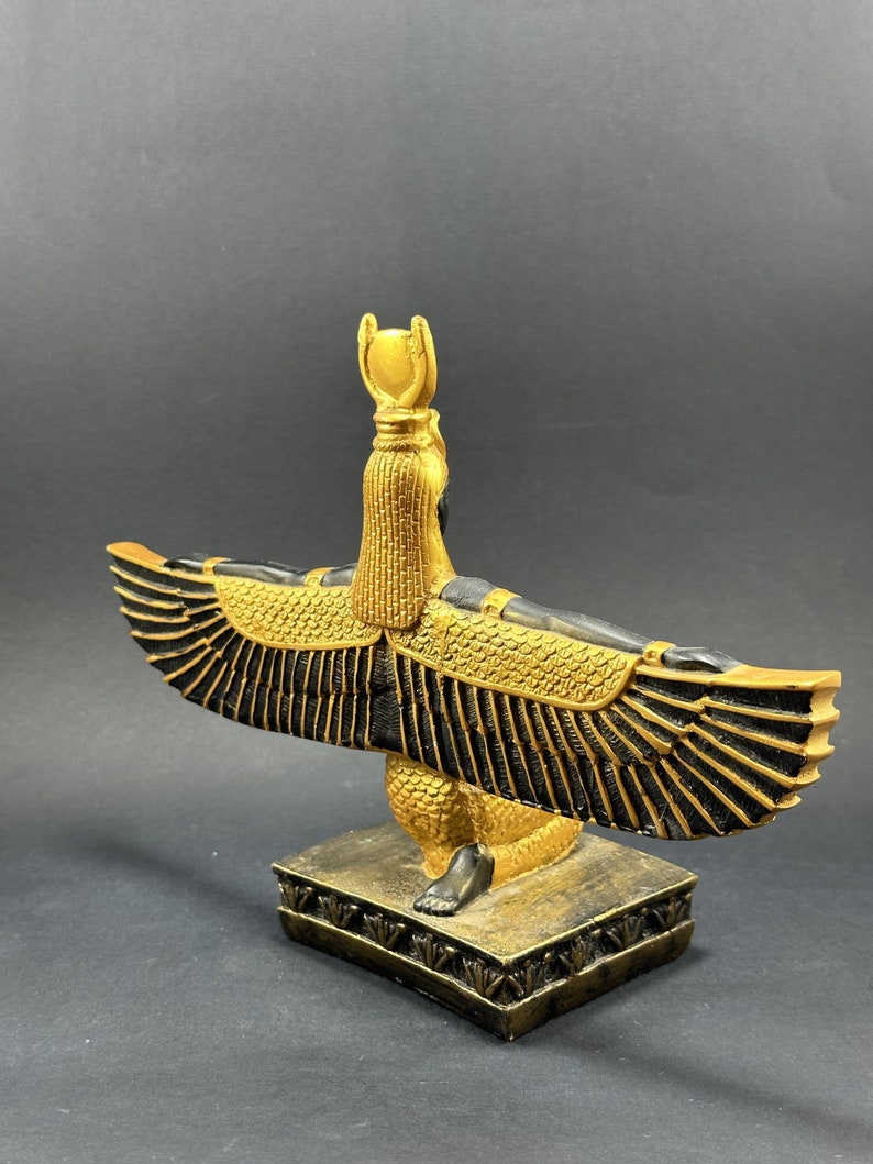 Unique Isis Goddess Statue With Open Wings Golden Color for Rituals ...