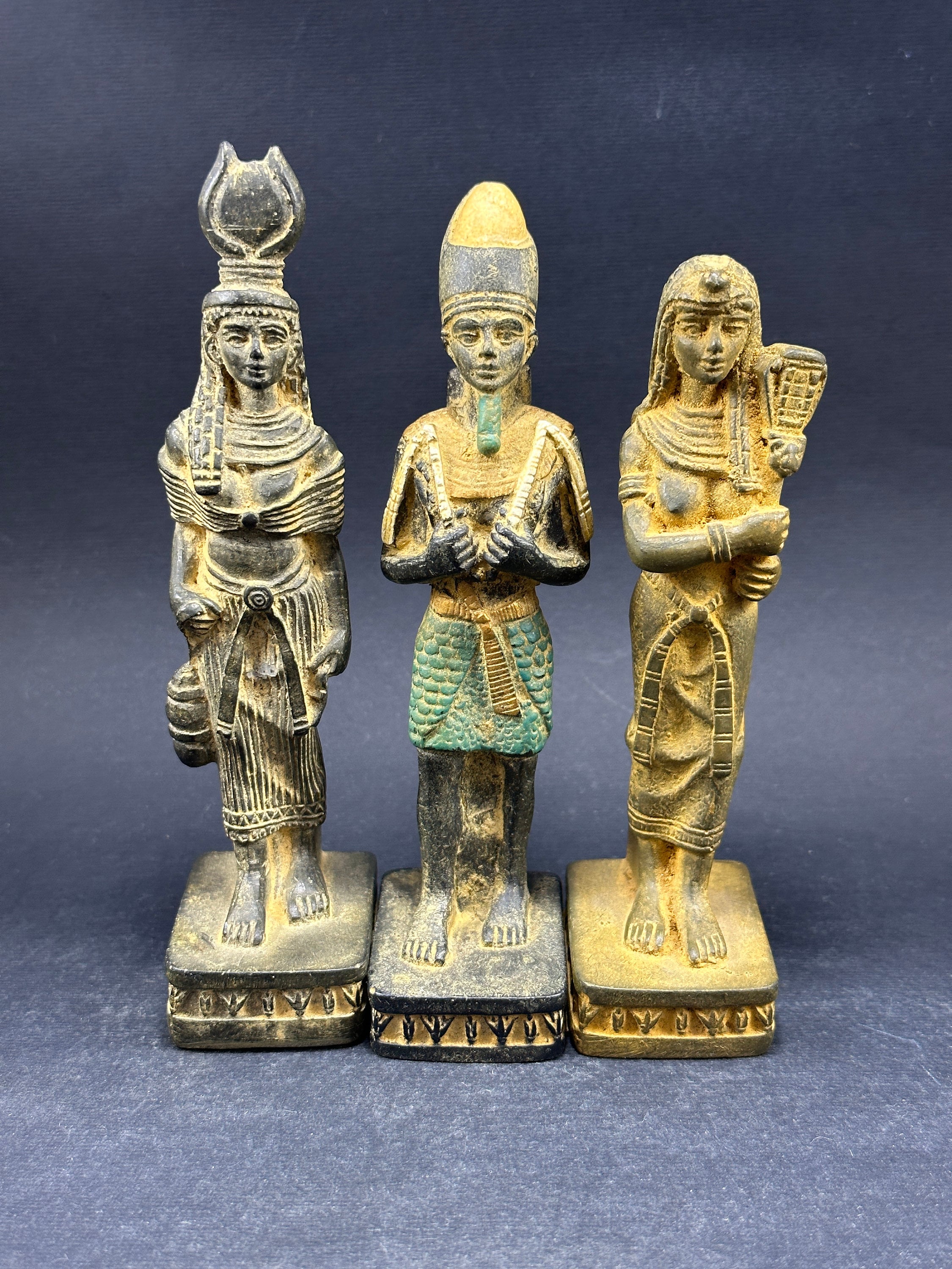 Set of Tiny Four Ancient Egyptian Deities Statues Egyptian Statue ...