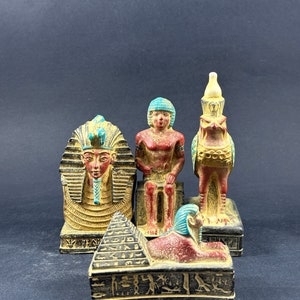 Set of Tiny Four Ancient Egyptian Deities Statues - Egyptian Statue ...