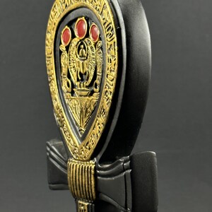 Standing Ancient Egyptian Ankh Key of Life Black and Golden Colors ...