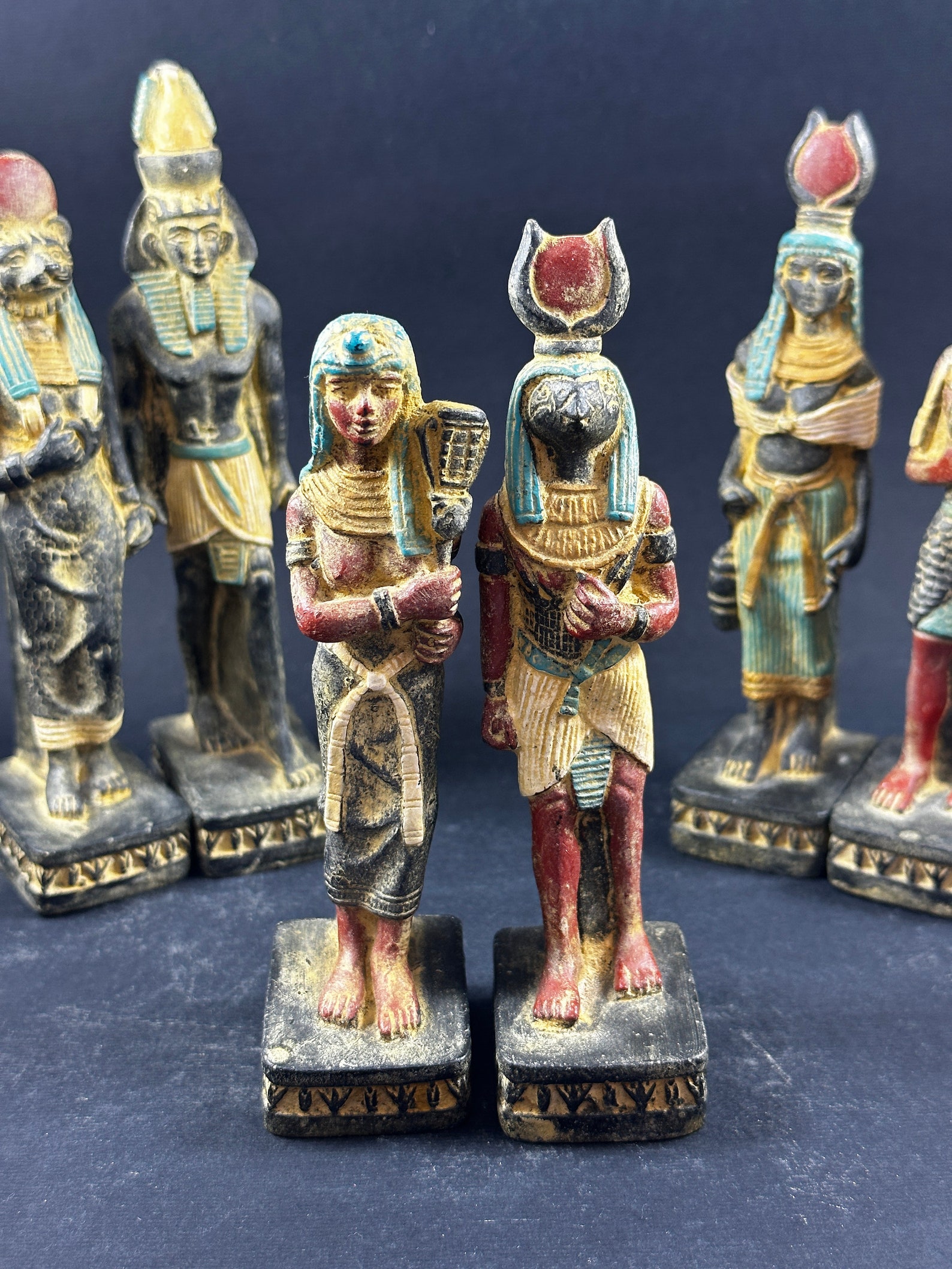 Set of 6 Unique Ancient Egyptian Deities Statues - Etsy