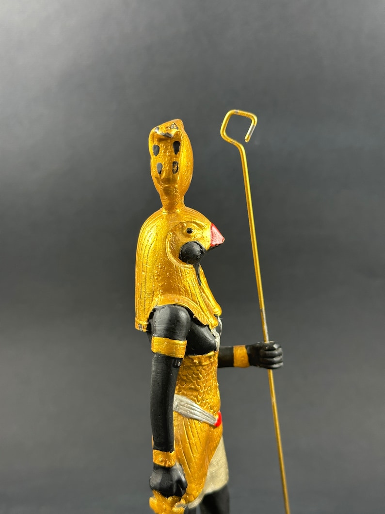 Statue of Ra Harakhte Sun God Crowned With a Solar Disk Green Ancient ...