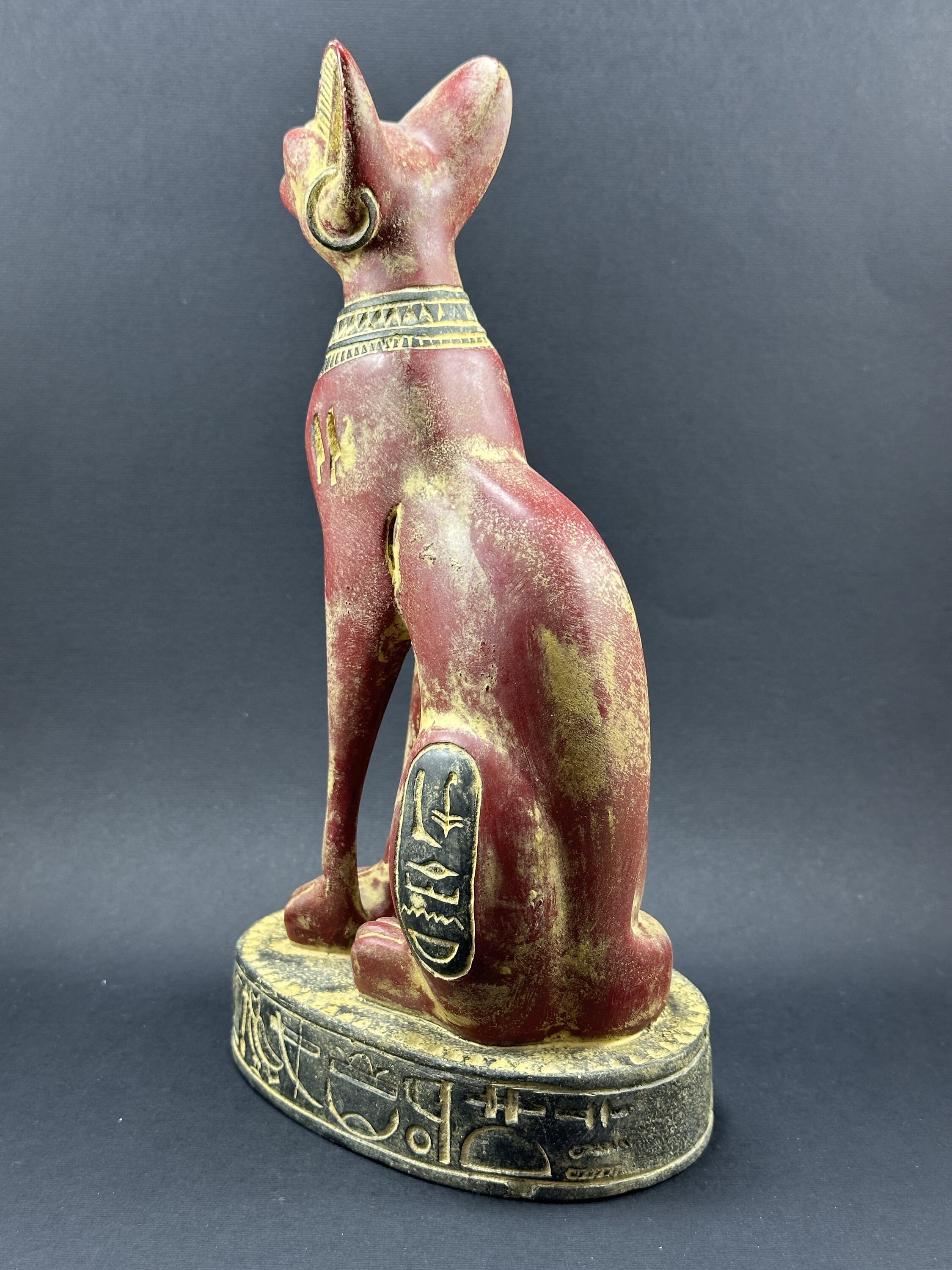 Unique Statue of Egyptian Bastet Goddess Statue Red Color With Eye of ...