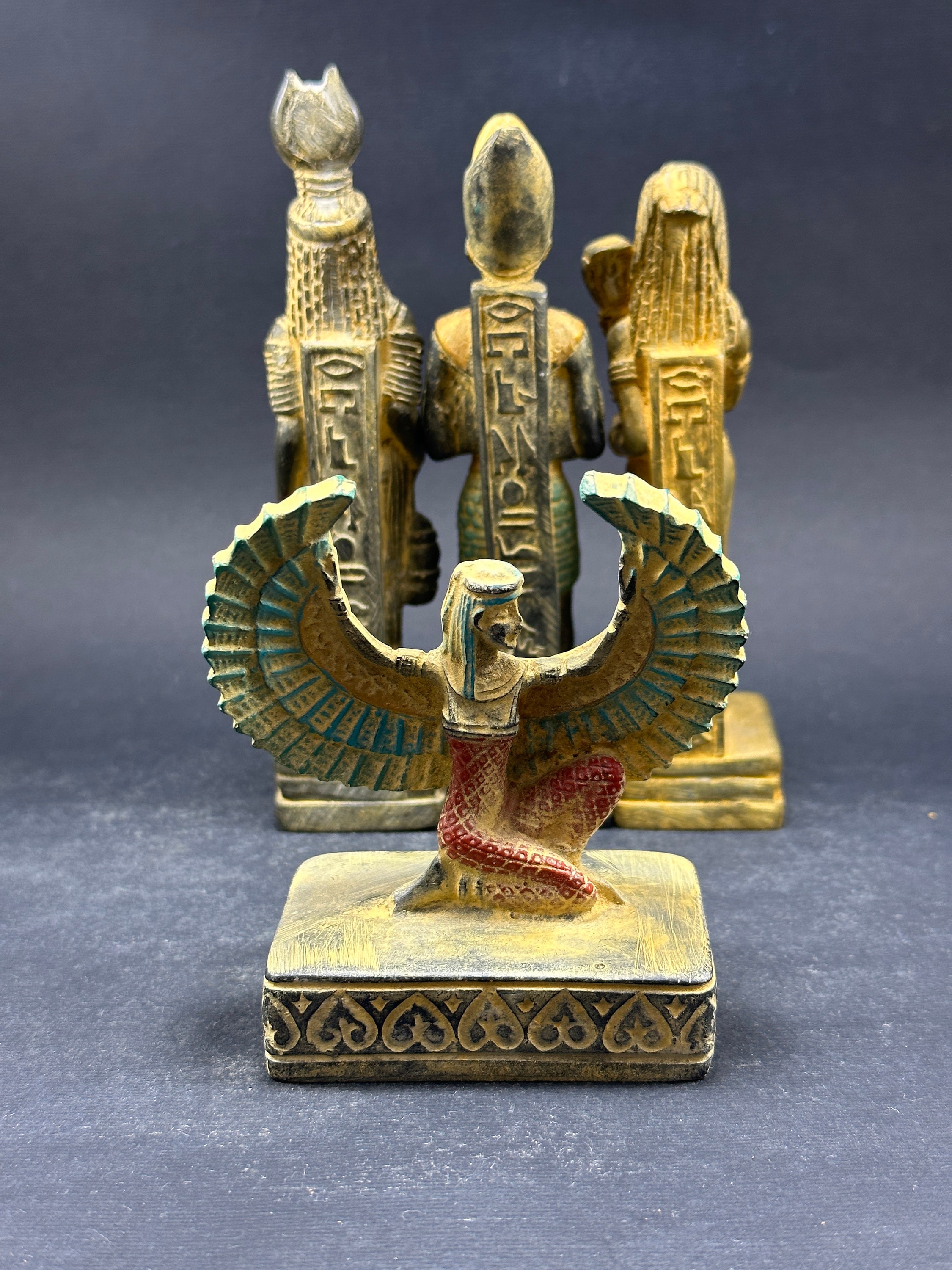 Set of Tiny Four Ancient Egyptian Deities Statues Egyptian Statue ...