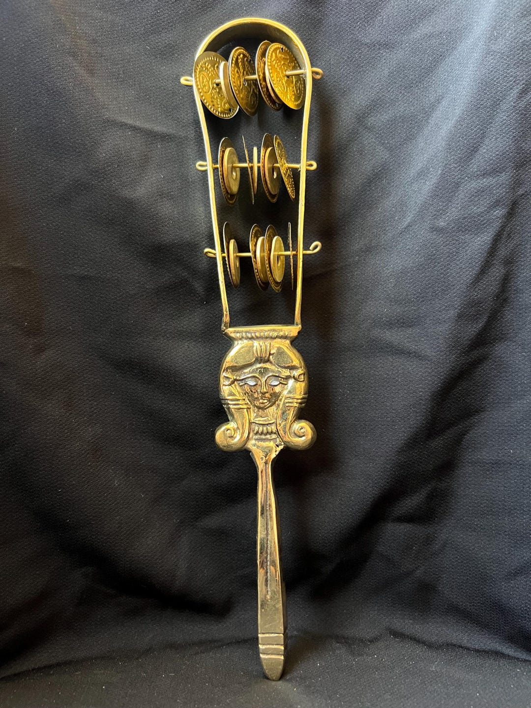 Handmade Egyptian Hathor Sistrum Authentic Brass Ritual Rattle With ...
