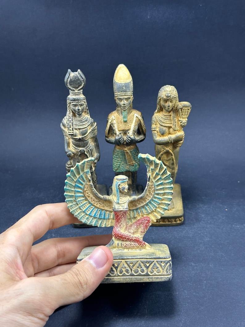 Set of Tiny Four Ancient Egyptian Deities Statues Egyptian - Etsy
