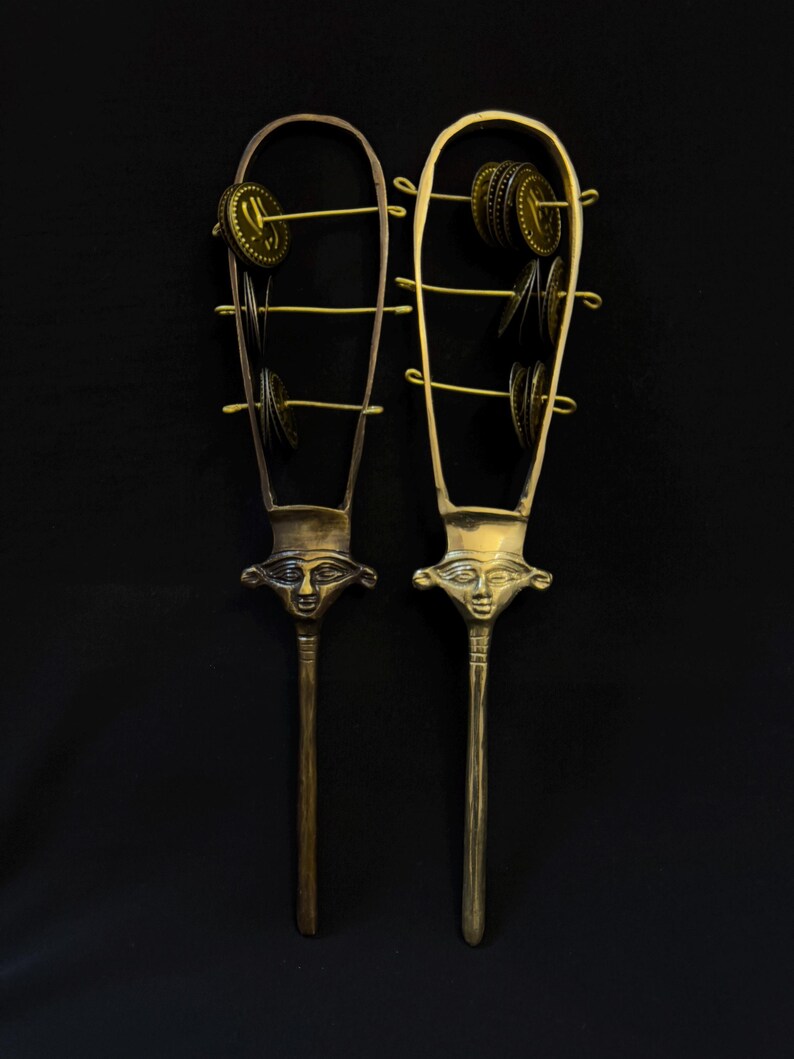 Replica Unique Goddess Hathor Copper Sistrum Made of Copper - Sacred ...