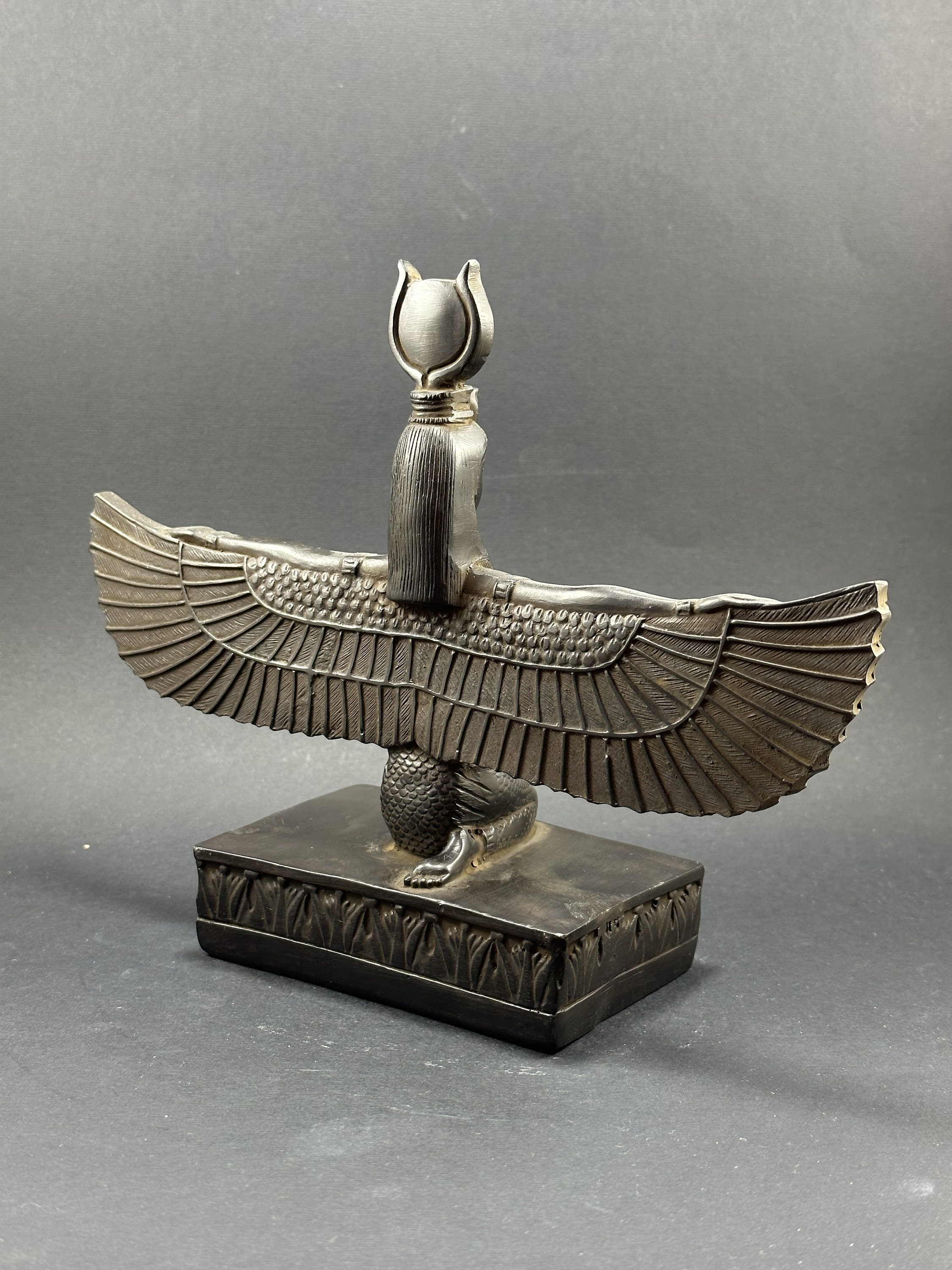 Isis Goddess Statue With Open Wings Ancient Egyptian Statue Poly Stone ...