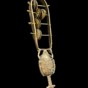 Egyptian Scarab Sistrum Handcrafted Brass Ritual Rattle Temple Sound ...