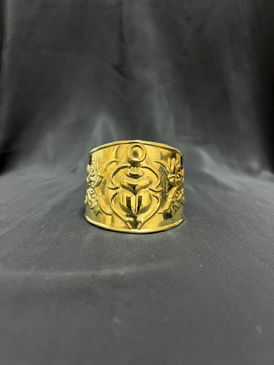 Egyptian Lotus Scarab Cuff Bracelet With Ancient Symbolic Inspired ...