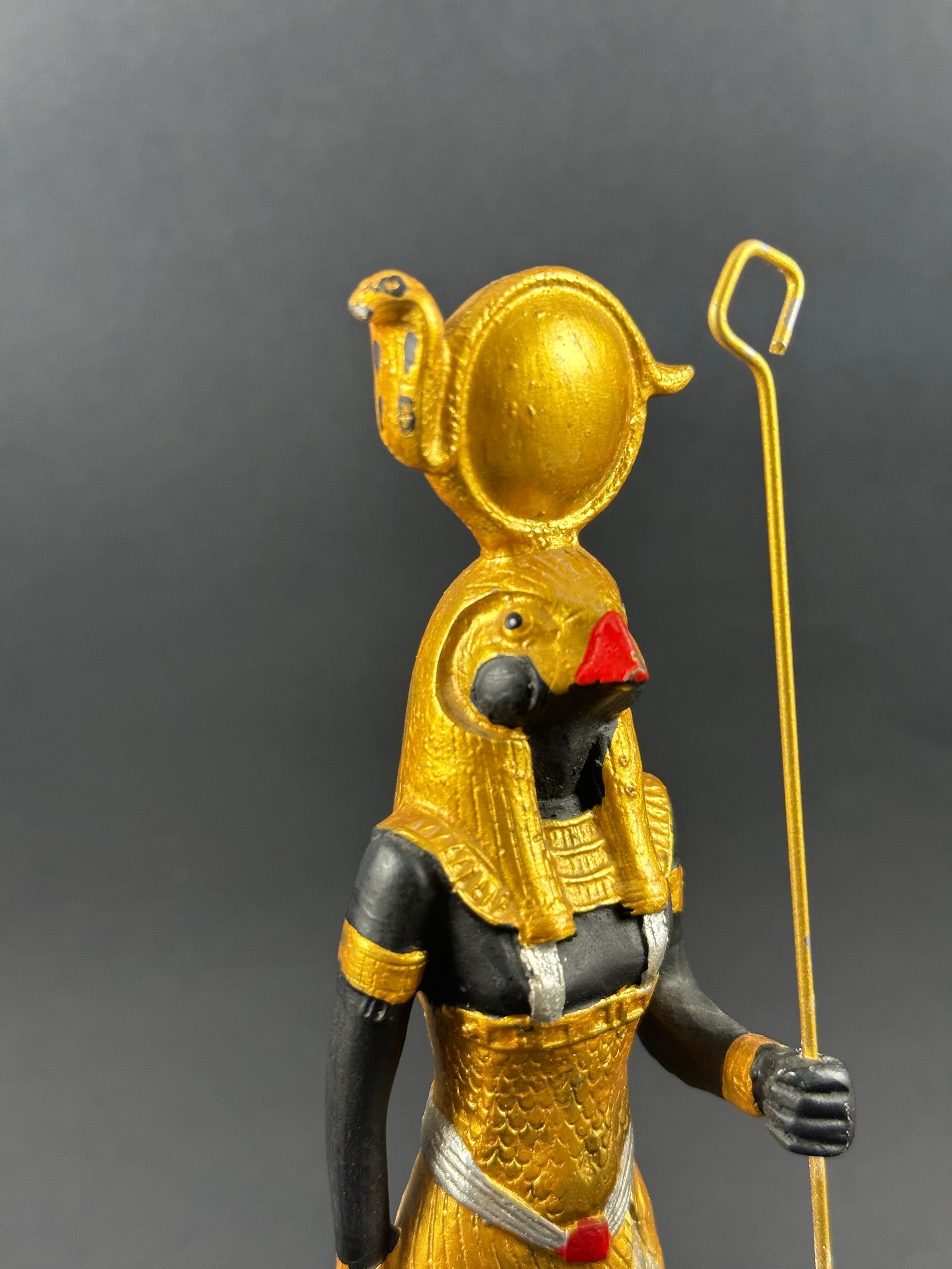 Statue of Ra Harakhte Sun God Crowned With a Solar Disk Green Ancient ...