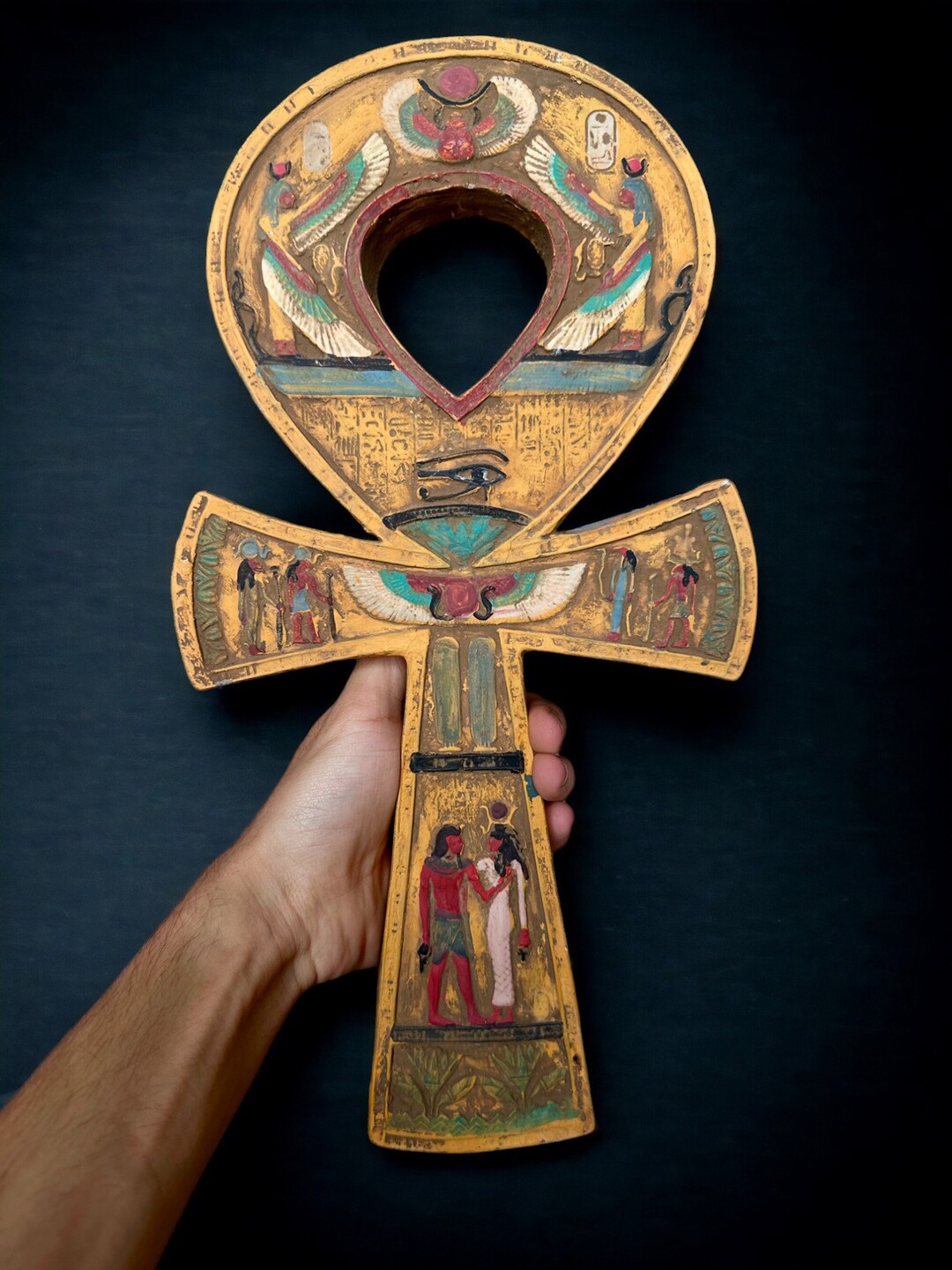 Ankh Key of Life Cross With Pharaonic Symbols Home Decor Egyptian Altar ...