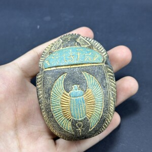 Authentic Ancient Egyptian Scarab Amulet Beetle Heavy Stone Sculpture ...