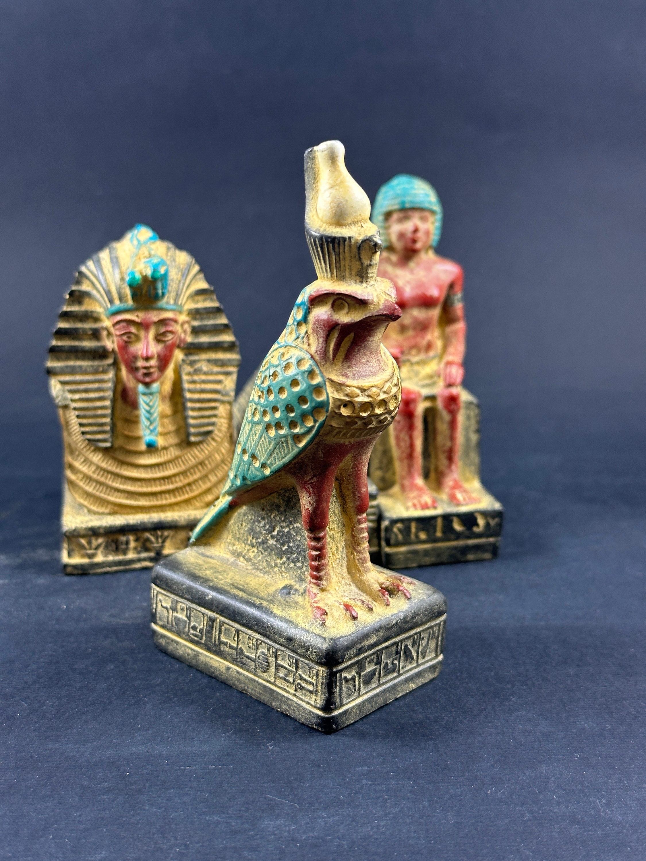 Set of Tiny Four Ancient Egyptian Deities Statues - Egyptian Statue ...