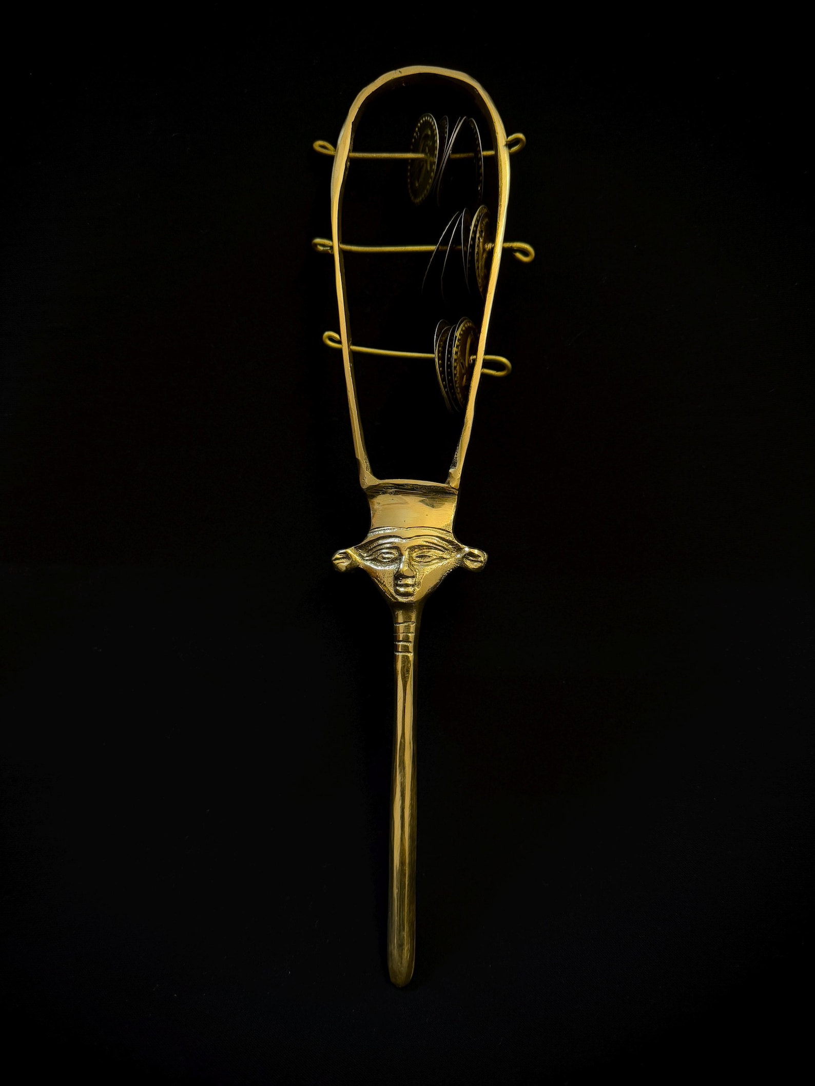 Replica Unique Goddess Hathor Copper Sistrum Made of Copper - Sacred ...
