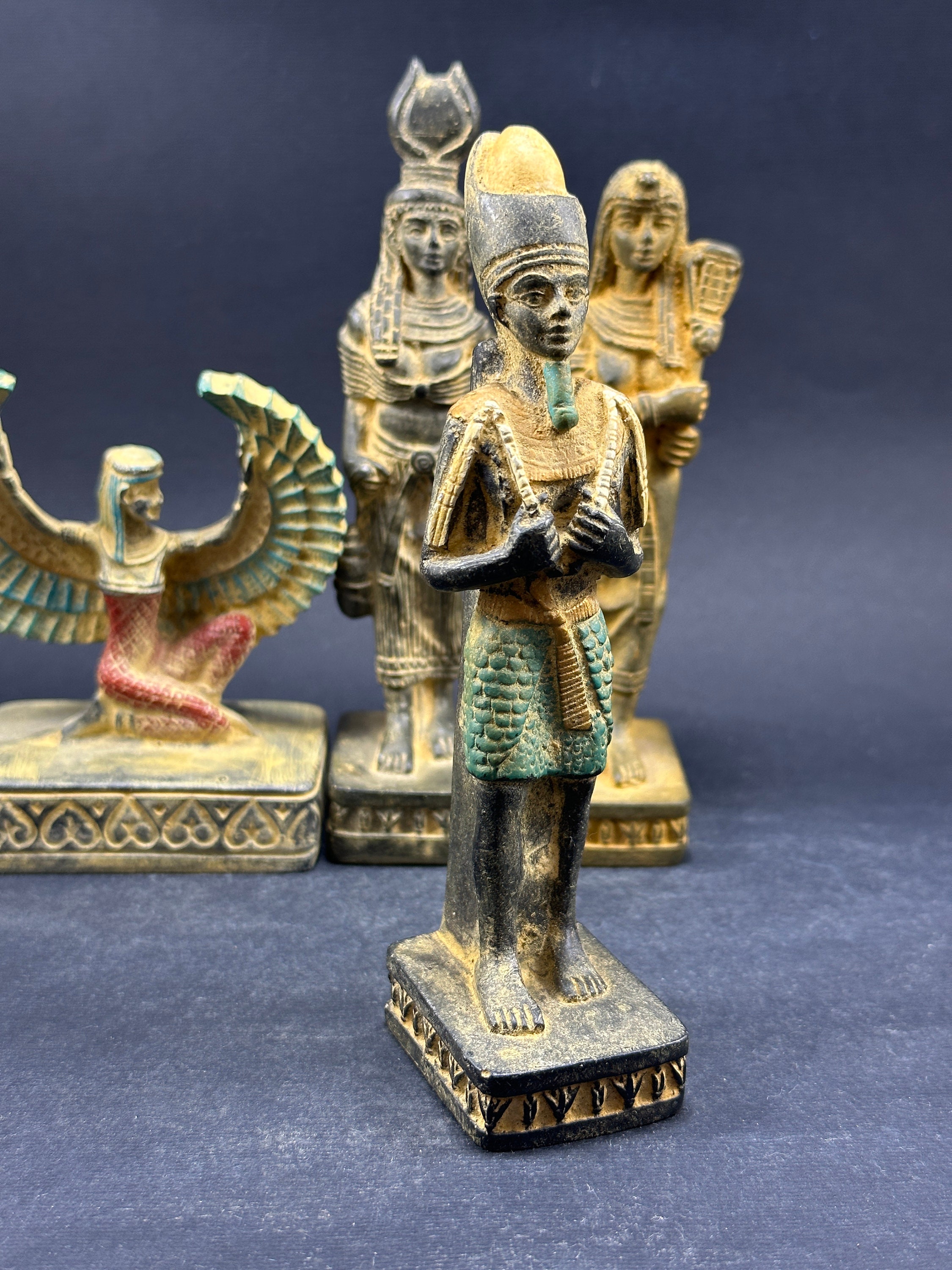 Set of Tiny Four Ancient Egyptian Deities Statues Egyptian Statue ...