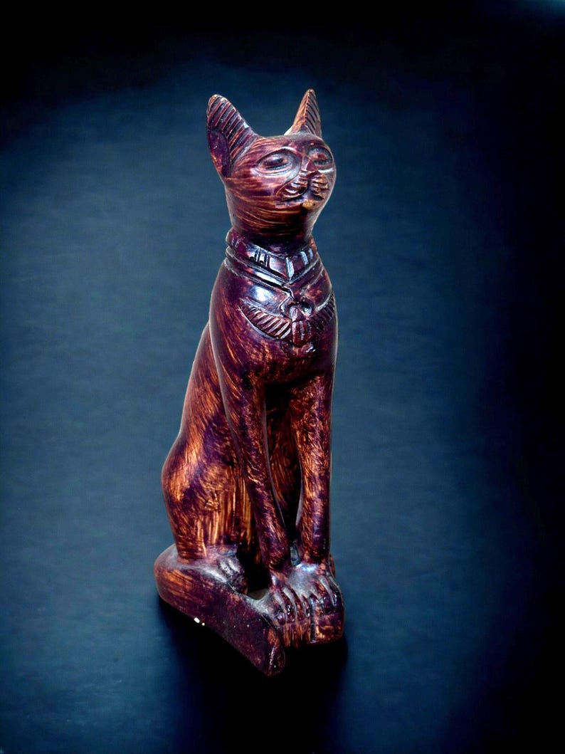 Unique Statue of Egyptian Goddess Bastet With Eye of Horus on Her Chest ...