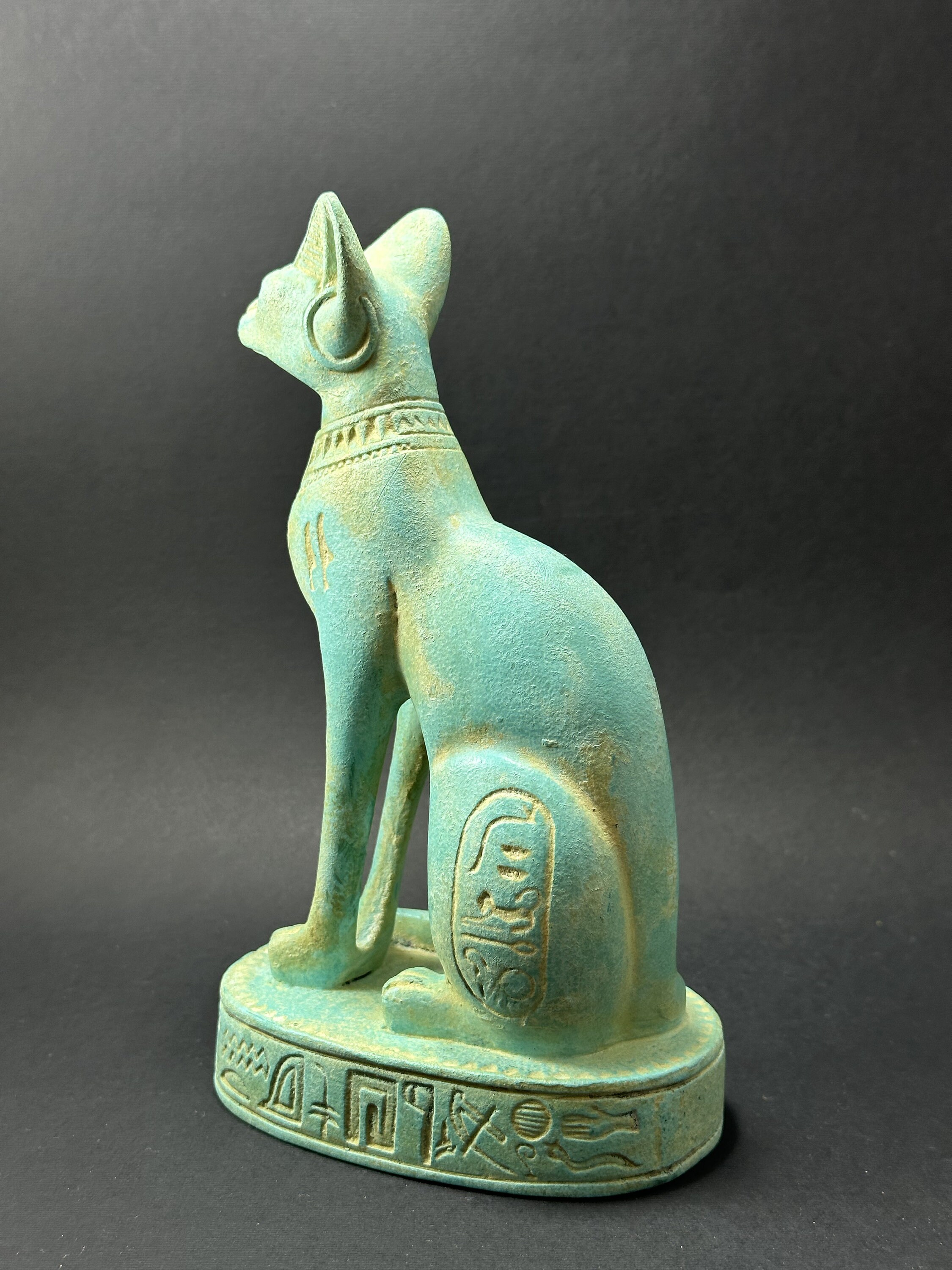 Egyptian Statue Goddess Statue Green Color With Eye of Horus - Etsy