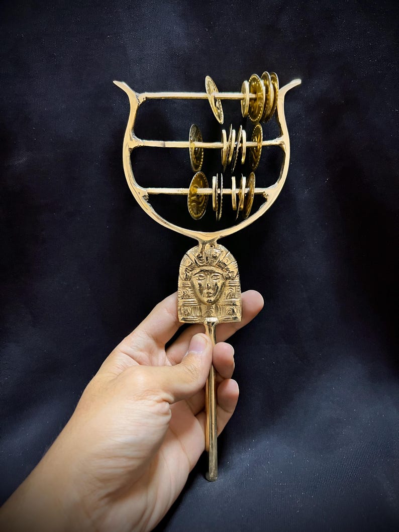 Golden Hathor Sistrum of Temple Harmony Made in Egypt - Etsy