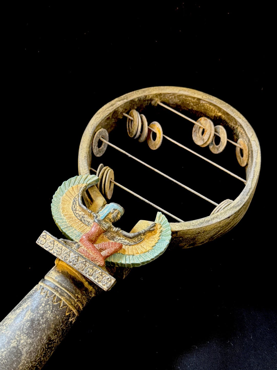 Vintage Egyptian Sistrum, Goddess Isis Musical Instrument, Sacred Sound ...