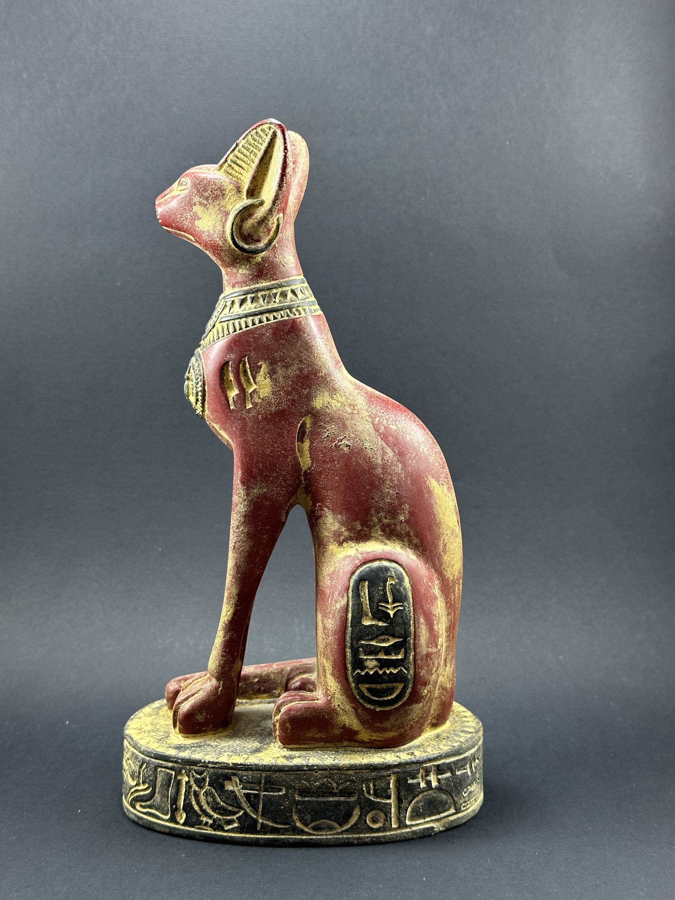 Unique Statue of Egyptian Bastet Goddess Statue Red Color With - Etsy